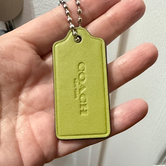Coach | Accessories | Coach Lime Green Leather Tag | Poshmark